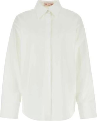 Valentino Garavani Femme, Blouses et Chemises, Blanc, Taille: 32 FR Chemise en Popeline de Coton