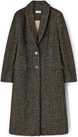 Motivi Femme, Manteaux, Noir, Taille: 46 FR Manteau long en tissu teint en fil