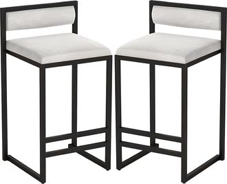 Generic Barhocker, gepolsterte Tresenst&uuml;hle, 2er-Set, moderner K&uuml;chenhocker mit niedriger R&uuml;ckenlehne, einfache Montage