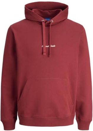 Jack & Jones Hood Jornorrebro EMB Noos Sweat à Capuche, Rouge tibétain, M Homme