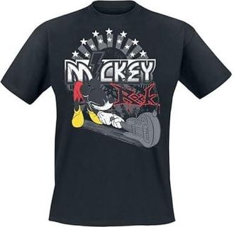 Mickey Mouse Mickey & Minnie Mouse Mickey - Rock Homme T-Shirt Manches Courtes Noir L
