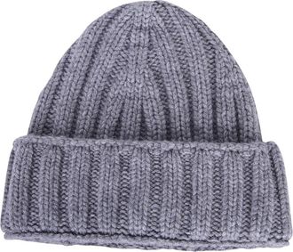 Dell'Oglio Homme, Accessoires, Gris, Taille: ONE Size Bonnet en maille c&ocirc;tel&eacute;e