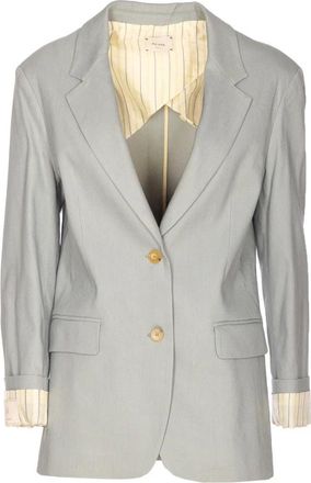Alysi Femme, Vestes, Gris, Taille: 40 FR Blazer Lino Stretch Monopetto