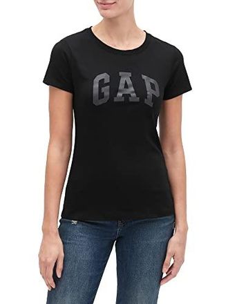GAP Classic Logo Tee T-Shirt, True Black, L Femme