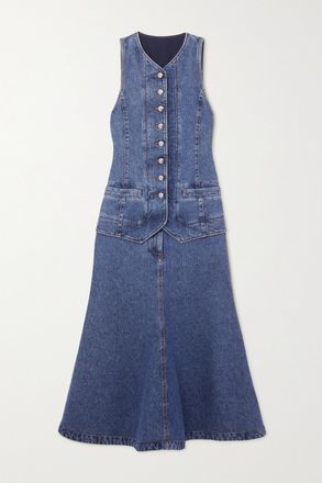 Chlo&eacute; Ausgestelltes Midikleid Aus Denim - Blau