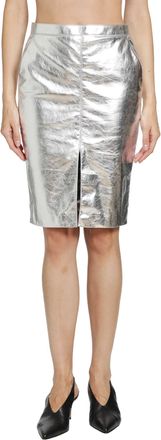 Saint Laurent Metallic Pencil Skirt