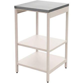 Sweeek Cuisine dext&eacute;rieure en acier beige avec 2 &eacute;tag&egrave;res L49cm