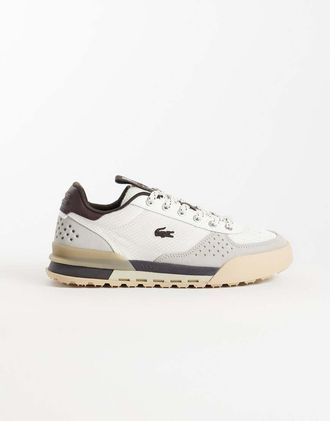 Lacoste Slam Break Sneaker in Cremewei&szlig; und Dunkelbraun