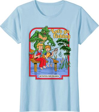 Steven Rhodes Lets Go Fishing Swamp Retro Vintage Funny Adult Humor T-Shirt