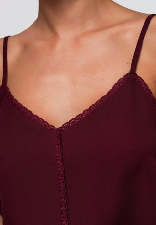 Ombre Blusentop Damen Blusentop mit V-Ausschnitt elegant Bordeaux XS (kein Set, 1-tlg)