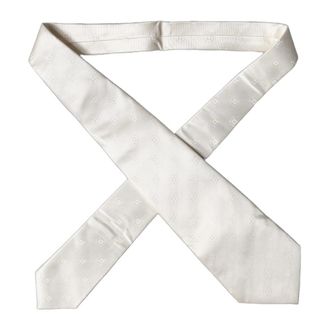 Dolce & Gabbana Geometrische Seidenkrawatte mit Verstellbarer L&auml;nge - - Accessories - Damen - Wei&szlig; - ONE SIZE