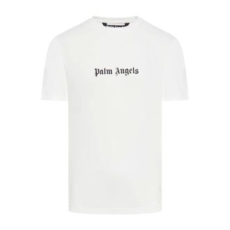 Palm Angels Homme, Tops, Blanc, Taille: S T-Chemises