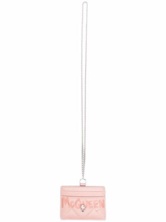 Alexander McQueen Halskette mit Logo-Print - Rosa