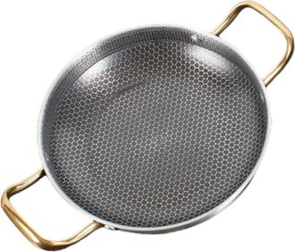 Aboofan Edelstahl Wabenpfanne Dicke Antihaft Bratpfanne Mit Gleichm&auml;&szlig;iger Hitzeverteilung Ergonomischer Griff Kratzfest F&uuml;r Meeresfr&uuml;chte Und Krabben Langlebi