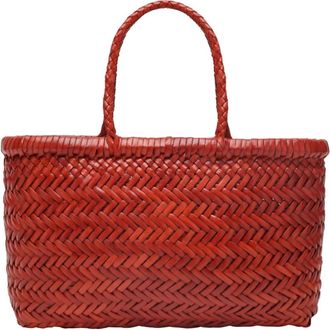 Dragon Diffusion Femme, Sacs, Orange, Taille: ONE Size Borsa a Mano in Pelle Intrecciata