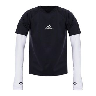 Balenciaga Logo T-Shirt - - Tops - Herren - Blau - XL
