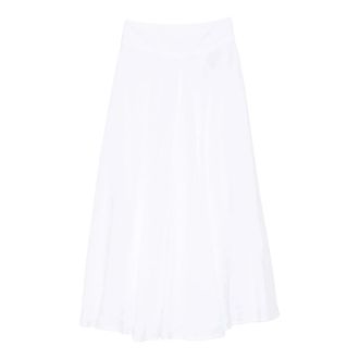 120% Lino Langer Leinenrock - - Skirts - Damen - Wei&szlig; - M
