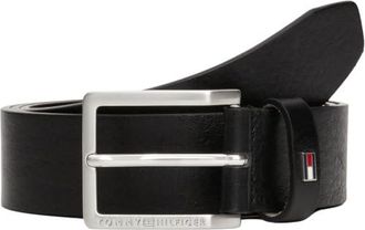 Tommy Hilfiger Ceinture Homme Oliver avec Drapeau en Cuir, Noir (Black), 80 cm