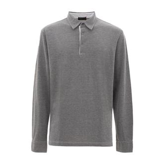 Corneliani Langarm-Poloshirt - - Tops - Herren - Grau - L