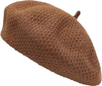 ZLYC Bérets dhiver tricotés torsadés pour Femme, Tricot Marron, Taille Unique