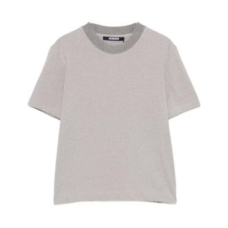 Jacquemus Femme, Tops, Gris, Taille: 38 FR Embroidered Logo T-Shirt