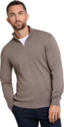 Lindbergh Pullover Herren mit Rei&szlig;verschluss | Strickpullover Zip Herren Relaxed Fit mit hohem Kragen & feinem Rippstrick | Weich & k&ouml;rperbetont | Farbe Sand | 