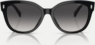Ralph Lauren lunettes de soleil oeil-de-chat avec verres gris en noir brillant