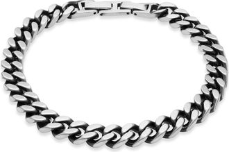 s.Oliver Herren Bracelet - Armband aus geb&uuml;rstetem Edelstahl - Silber - Gliederkette verstellbar bis 22 cm - wasserfest & hautfreundlich