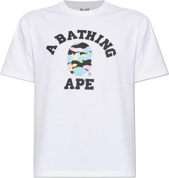 A Bathing Ape A Bathing Ape, Homme, Tops, Blanc, Taille: M Logo T-Shirt