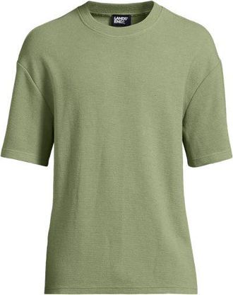 Lands End T-Shirt mit Struktur, Herren, Gr&ouml;&szlig;e:52-54 regular, Gr&uuml;n, Baumwolle, by Lands End