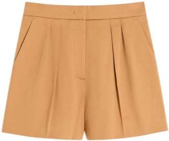 Max Mara Short en Satin de Coton Stretch Terre