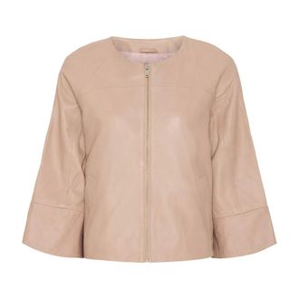 BTF-CPH Btfcph, Femme, Vestes, Beige, Taille: 36 FR Veste en cuir cr&egrave;me courte