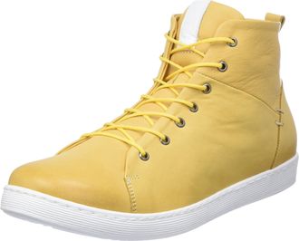 Andrea Conti Damen High Top Sneaker, Curry-weiß, 39 EU