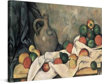 Picanova Paul Cézanne - Rideau, Cruchon et Compotier 120x80cm - Bild auf Leinwand - Premium Kunstdruck Auf 2cm Holz-Keilrahmen Für Schlaf- Und Wohnzimmer - Kla