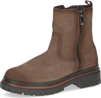 Caprice Caprice Damen Stiefeletten aus Leder mit Reißverschluss, Beige (Taupe Nubuc), 42 EU