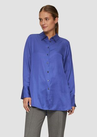 s.Oliver Langarmbluse Bluse Longbluse aus Viskosesatin mit Metallkn&ouml;pfen