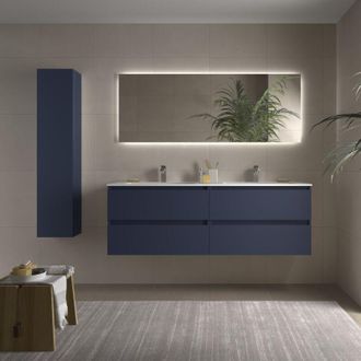Cygnus Bath Meuble de salle de bain BEQUIA 160cm Bleu mat Vasque Solid Surface