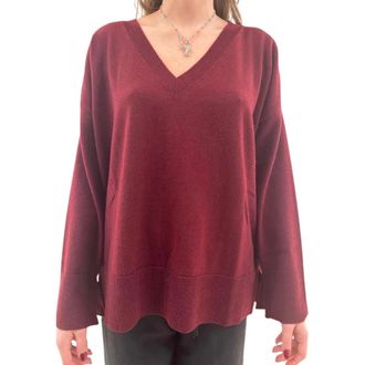 Akep Femme, Pulls, Rouge, Taille: 40 FR Mgkd11004 V-neck Tricots