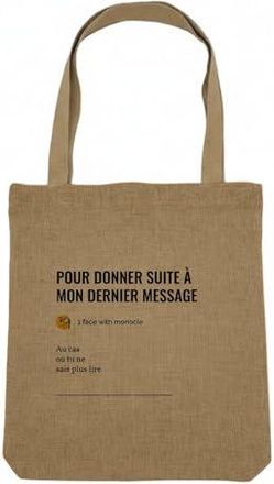 Fabulous Sac Shopping Tote Bag Aspect Lin - Pour Donner Suite Jargon Travail Office Email Icone Bureau Collegue Humour - Sac de Courses Toile Epaisse 360g Beig