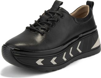 Filippo Plateau Sneaker Damen Schwarz Leder - Schuhe Damen Sneaker Leder - Halbschuhe - 36