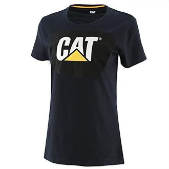 CAT Cat erpillar T-shirt avec logo TM pour femme, noir, Taille XL
