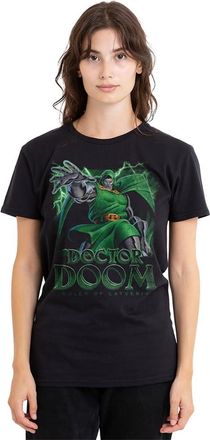 MARVEL Doctor Doom Ruler of Latveria Damen-T-Shirt, Schwarz, Größe XL