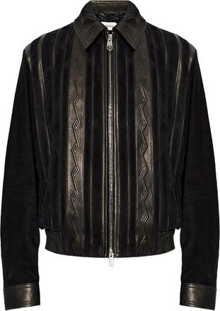 Versace Manteau En Cuir - Noir