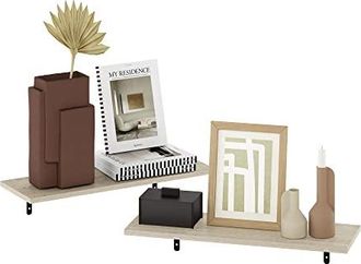 Furinno Rossi Schweberegal zur Wandmontage, 60 cm, Metropolitan Pine