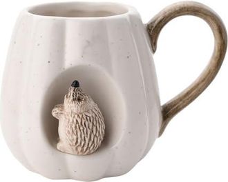 Widdop and Co Widdop - Tasse en c&eacute;ramique &eacute;maill&eacute;e blanche H&eacute;risson - D&eacute;coration int&eacute;rieure pour th&eacute;, caf&eacute;, cuisine et d&icirc;ners - Amour des animaux et nature