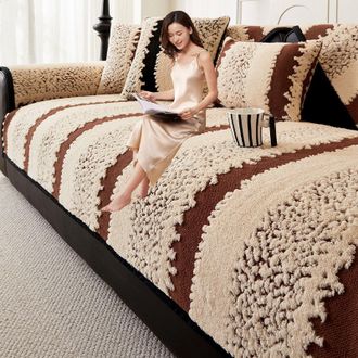 Generic Chenille Couch &Uuml;berzug, Weiche Anti-Slip Sofabezug f&uuml;r Sofa &uuml;berzug 1/2/3/4 Sitzer Couch &uuml;berzug, Sofa&uuml;berw&uuml;rfe f&uuml;r U Form L Form Sektionssofa(Brown,1