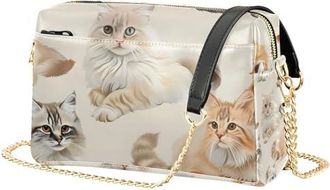 Mnsruu Sacs à bandoulière pour femmes, divers chats en cuir sacs à main à bandoulière