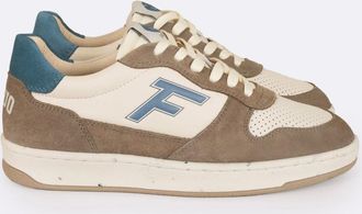 Faguo Baskets &eacute;crues & beige fonc&eacute; cuir