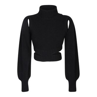 ADĀMO Andrea Adamo Schwarzer Pullover Luxus Mischung Stilvolles Design - - Knitwear - Damen - Schwarzk - M