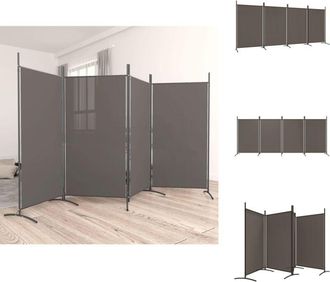 vidaXL 4-tlg. Paravent Anthrazit 346x180 cm Stoff - Paravent - Raumteiler - Trennwand - Wohnraumgestaltung - Privacy Screen